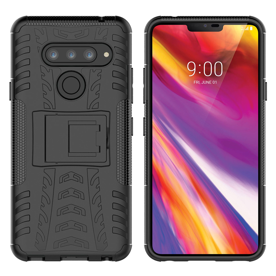 Dual Layer Rugged Tough Case for LG V40 ThinQ (Black)